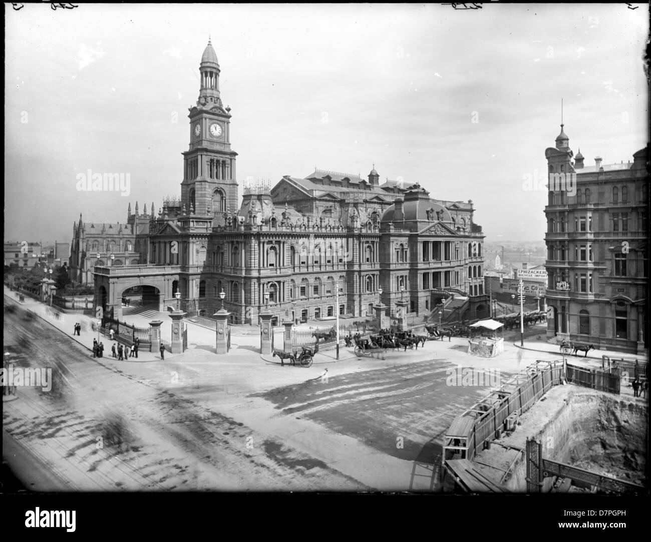 This historic image showcases Sydney Town Hall with St. Andrew's ...