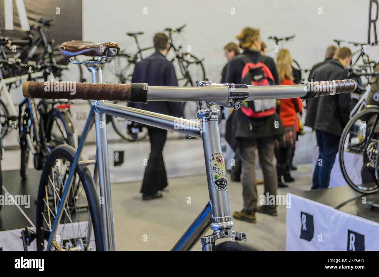 Exhibition stand at bicycle trade fair in Berlin, Germany Stock Photo ...