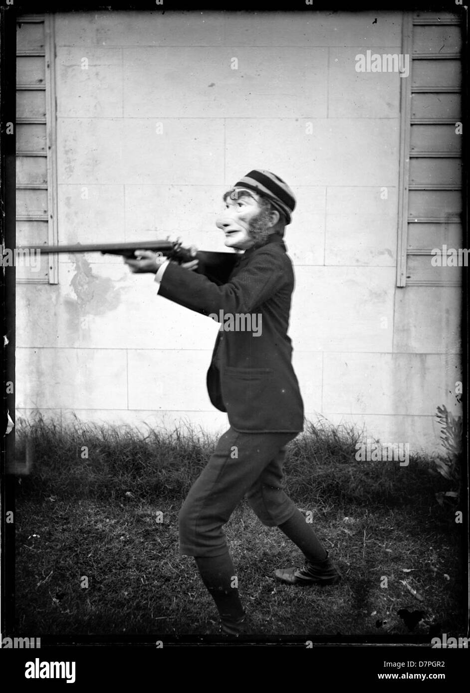 Boy wearing a mask Black and White Stock Photos & Images - Alamy