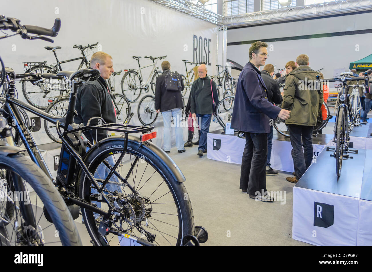 Exhibition stand at bicycle trade fair in Berlin, Germany Stock Photo ...