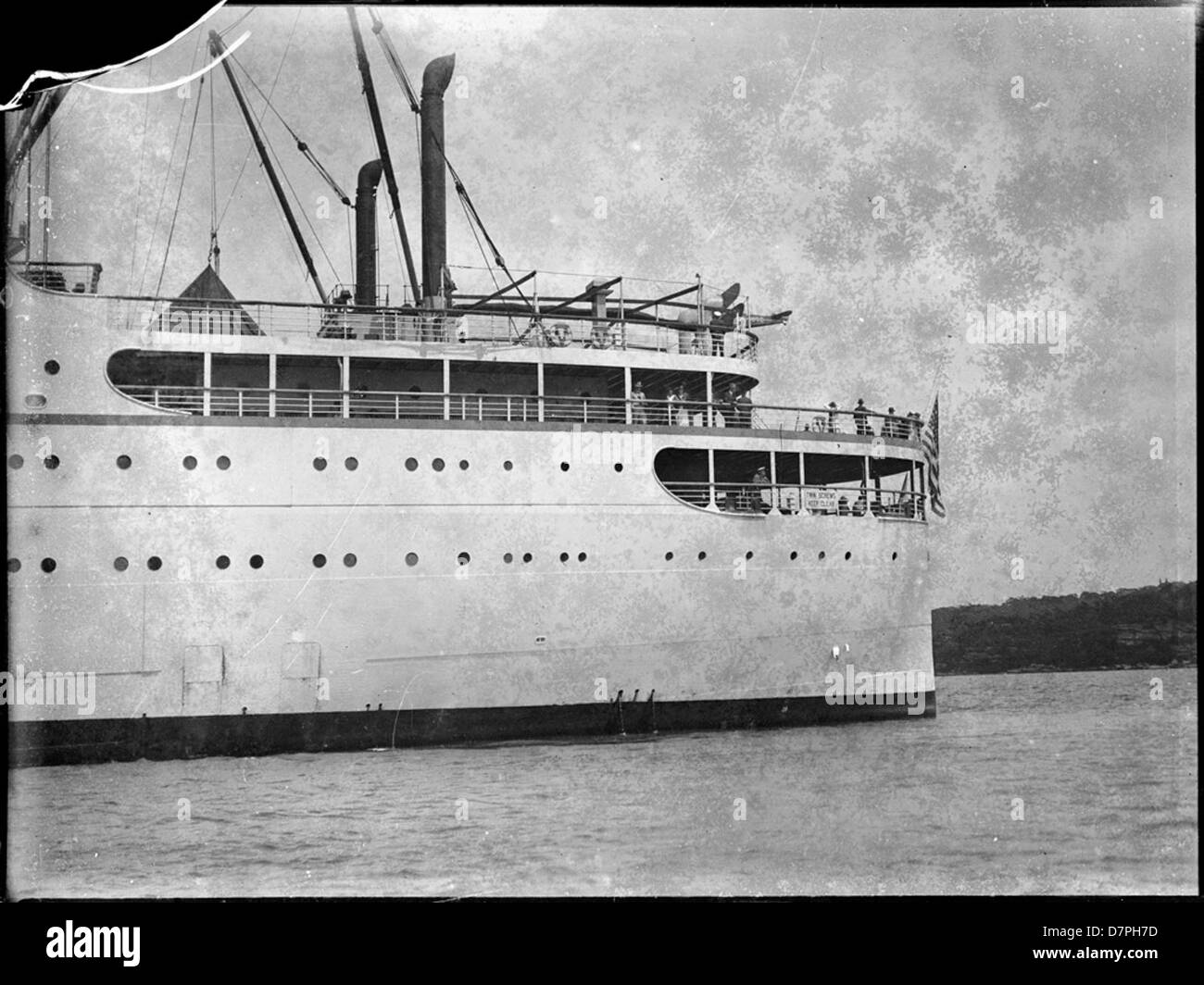The stern of the passenger ship SS Mariposa, seen here with the ...