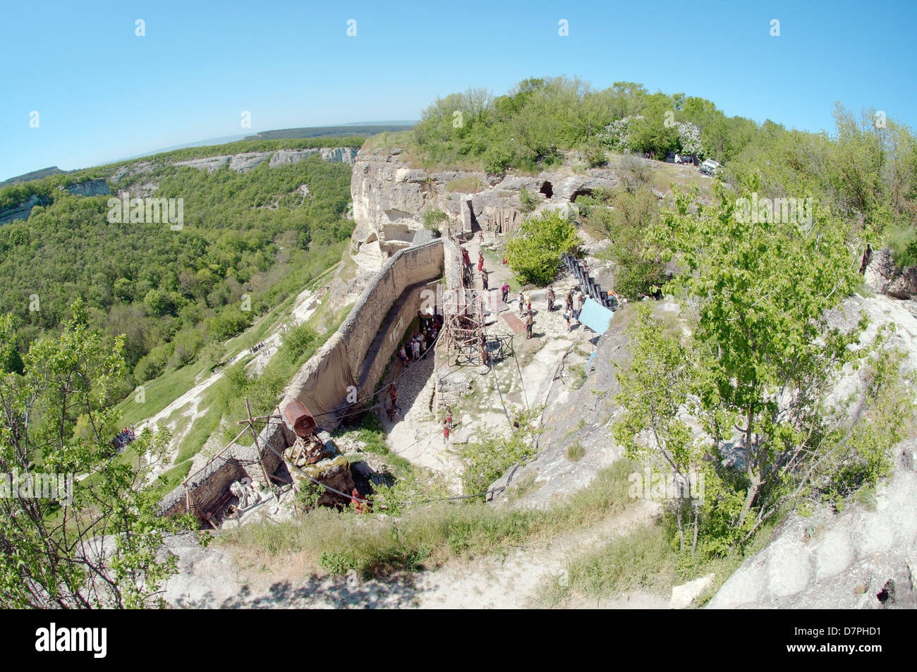 Filming of "immersion" on the Çufut Qale, Chufut-Kale (Jewish Fortress ...