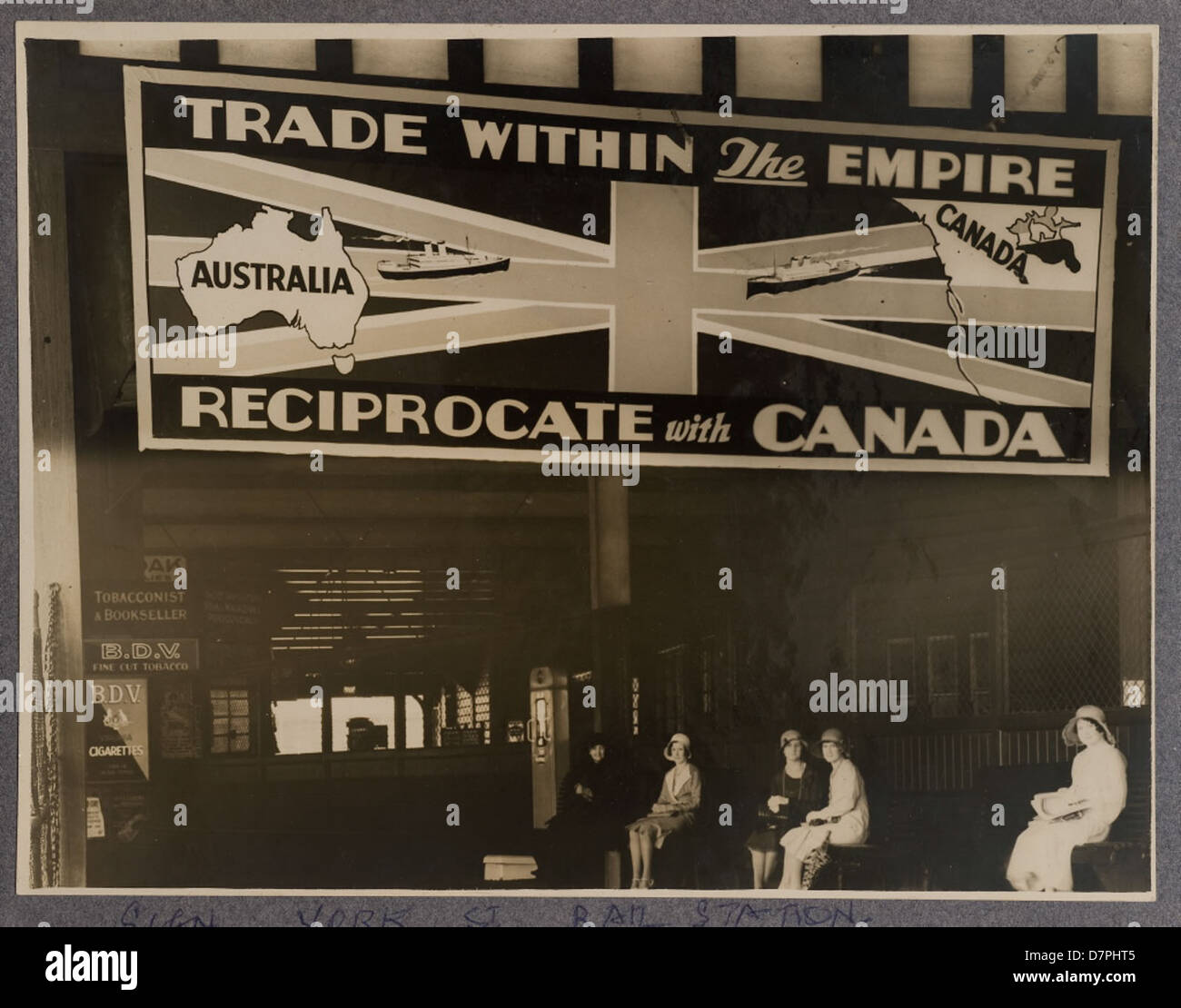 This historical advertising billboard at Wynyard Railway Station ...
