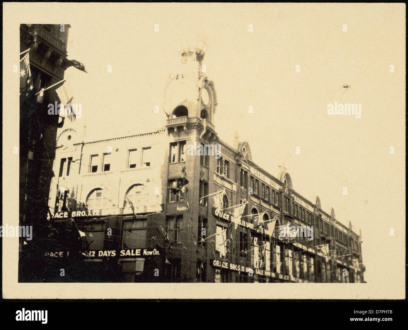 Advertising signs for Grace Bros 12 Days Sale, 1930 Stock Photo - Alamy