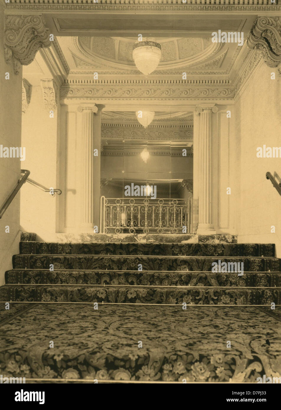 A 1929 photograph of the grand interior staircase at Regent Theatre ...