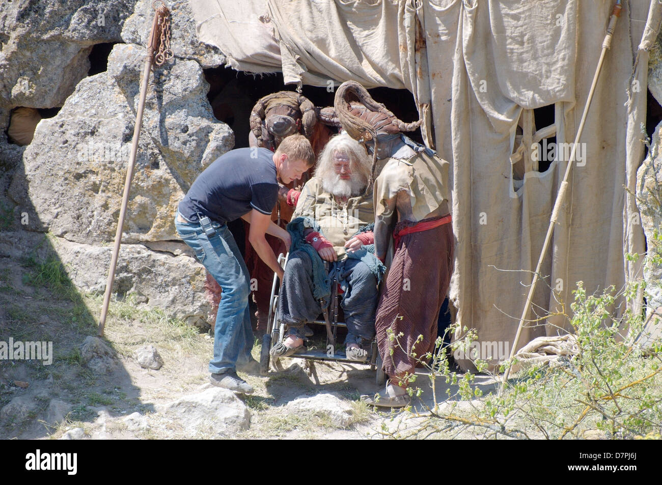 Filming of "immersion" on the Çufut Qale, Chufut-Kale (Jewish Fortress ...