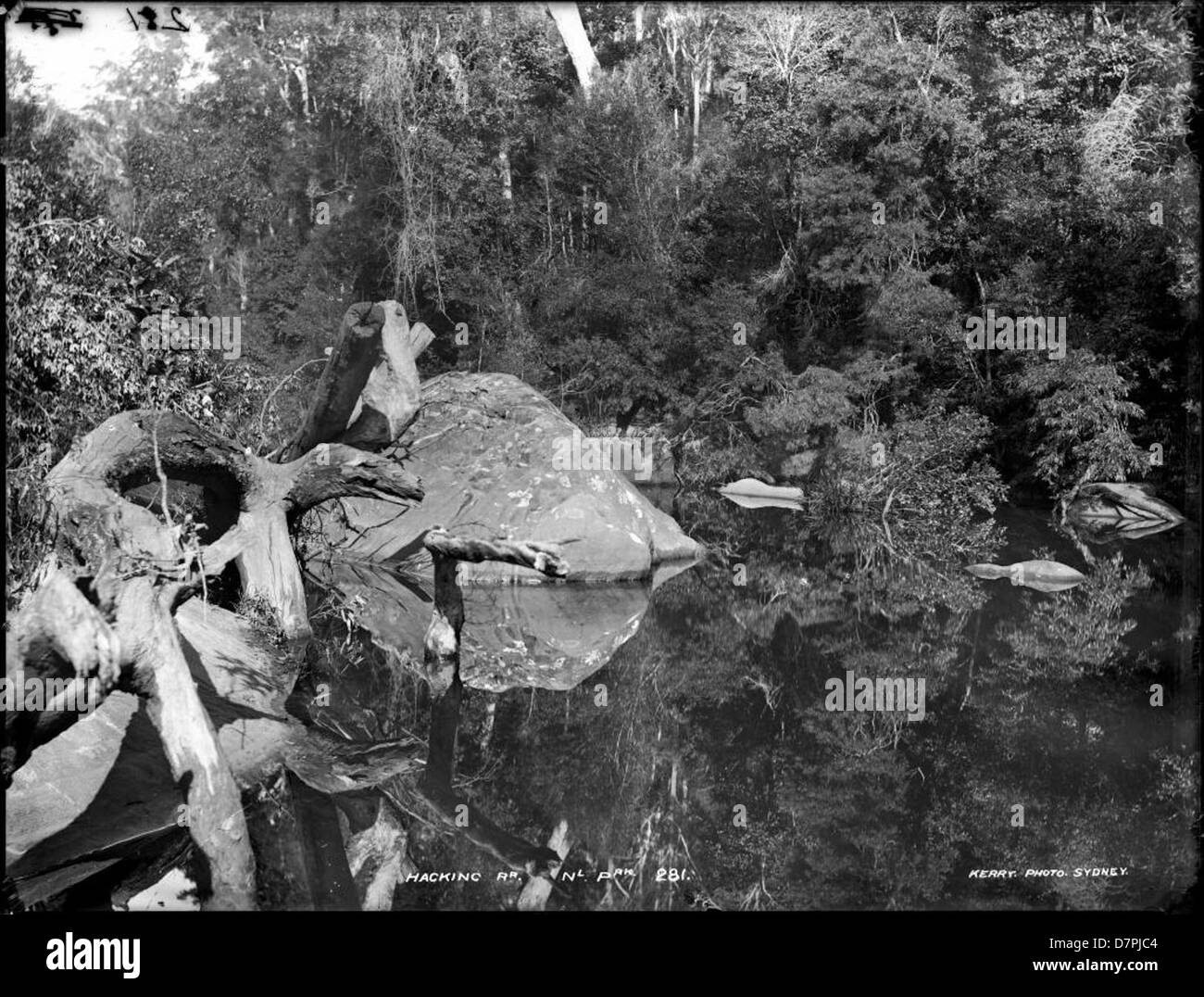 This exhibit showcases the Hacking River in the National Park, with ...