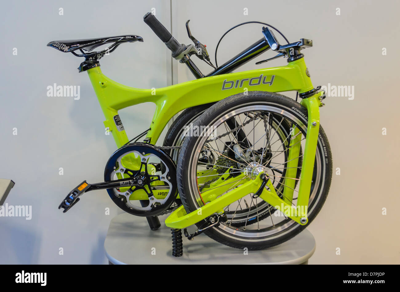 Collapsible bicycle on display at Bicycle Fair in Berlin, Germany Stock ...