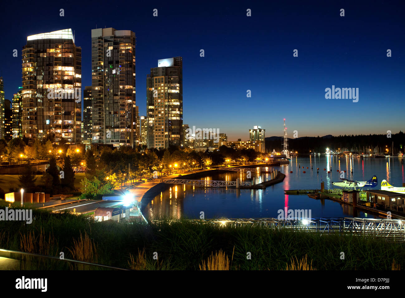 Nighttime Downtown Vancouver Stock Photo - Alamy