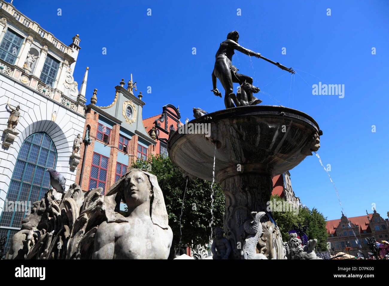 Neptun Fountain, Langer Markt, Long Market, Dlugi Targ, Gdansk, Poland ...