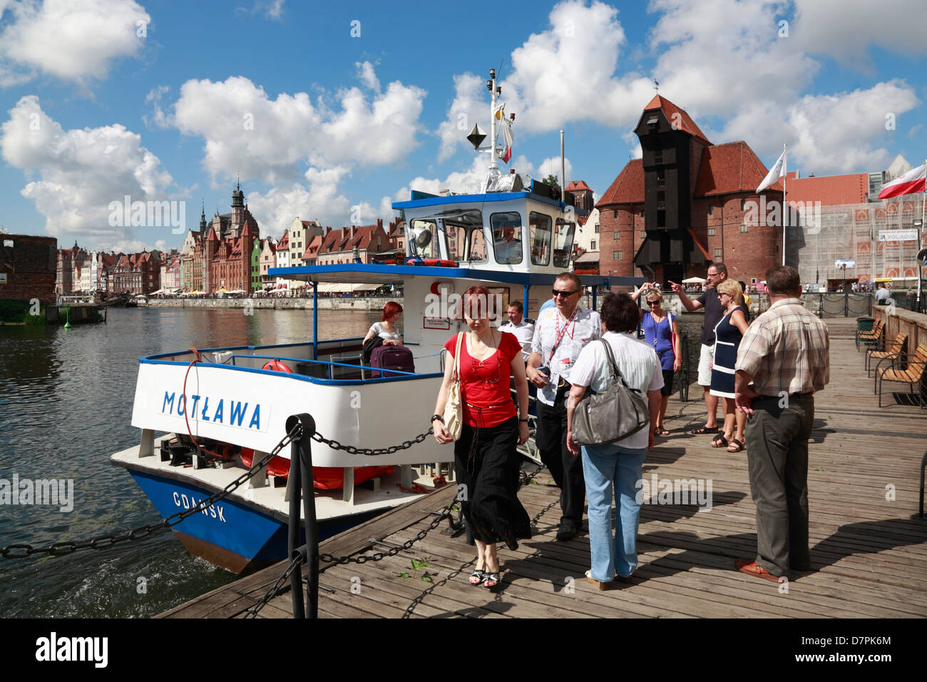Personal ferry at river Motlawa, Gdansk, Poland Stock Photo - Alamy