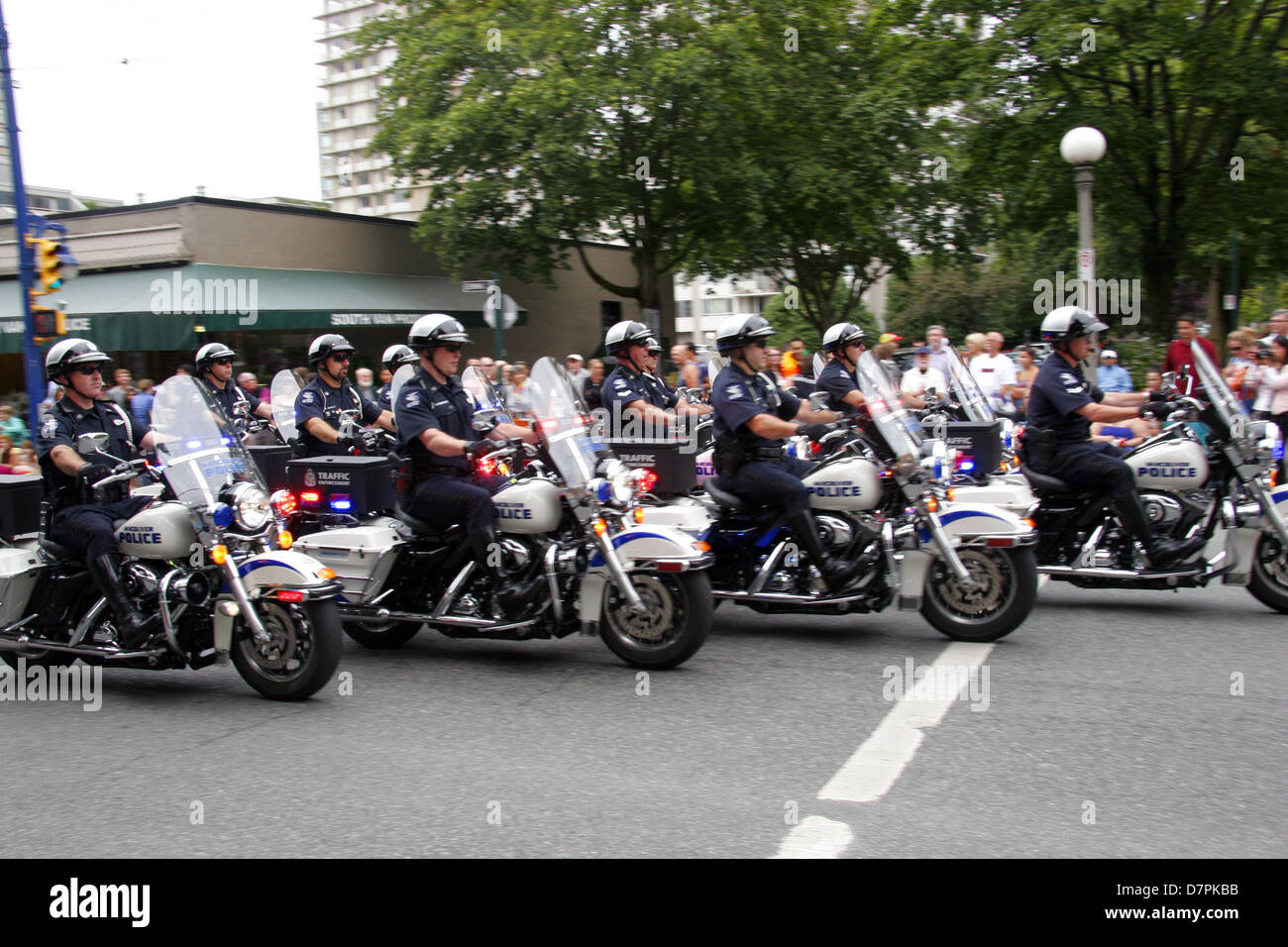 Vancouver Police Department motorcycle riders at Gay Pride Parade ...