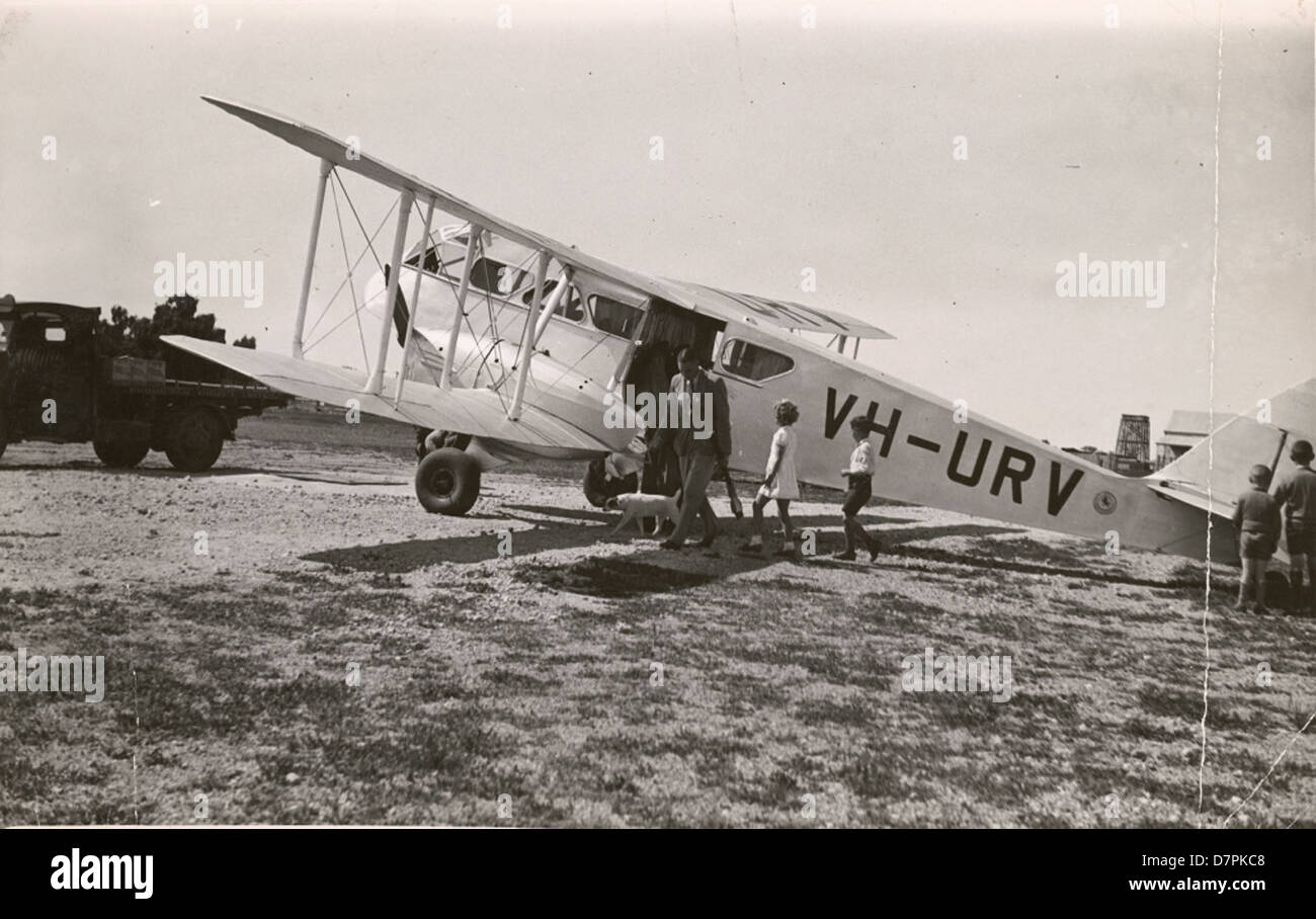 The De Havilland DH.84 Dragon VH-URV, a historic biplane, is featured ...
