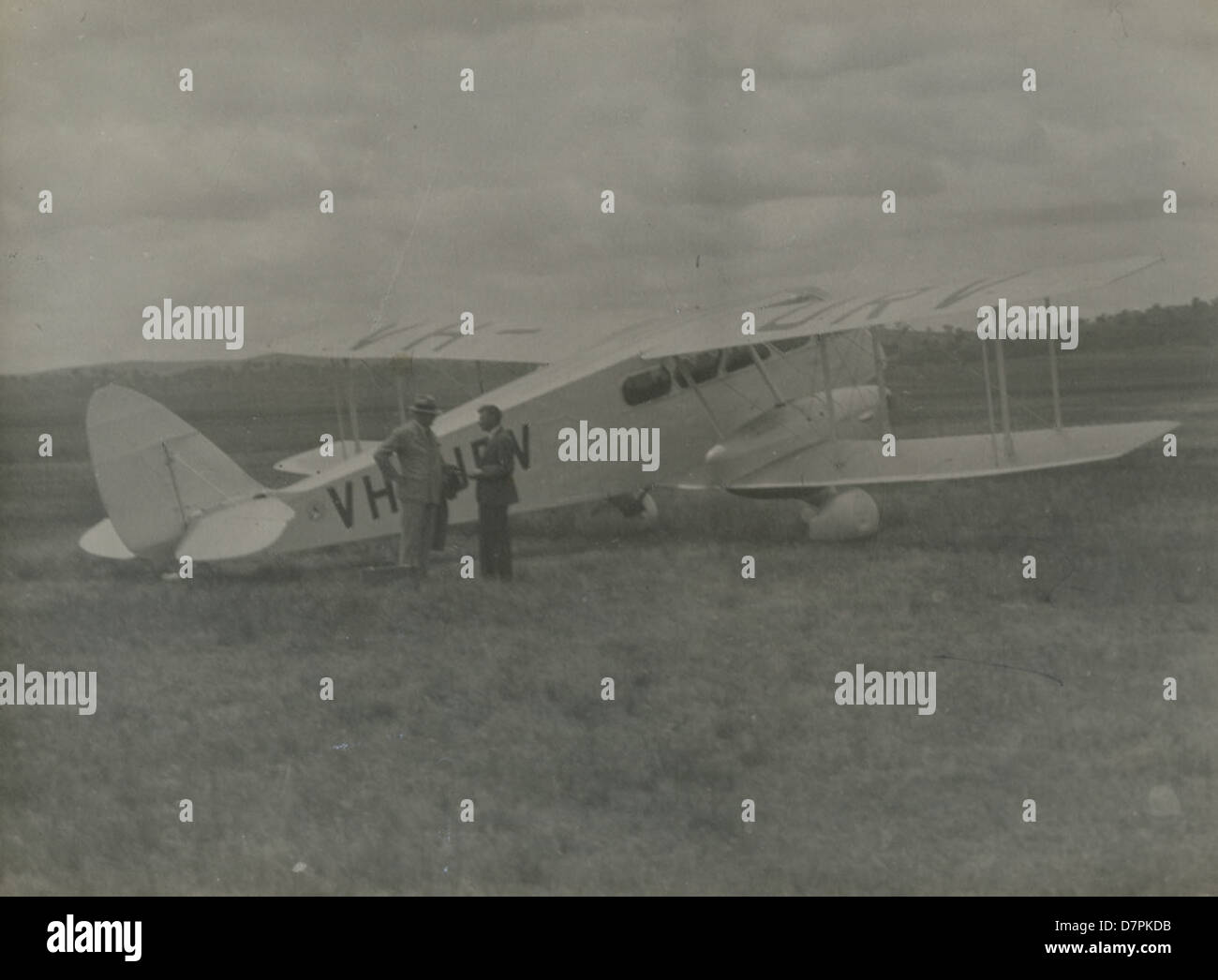 A De Havilland DH.84 Dragon aircraft, registration VH-URV, photographed ...