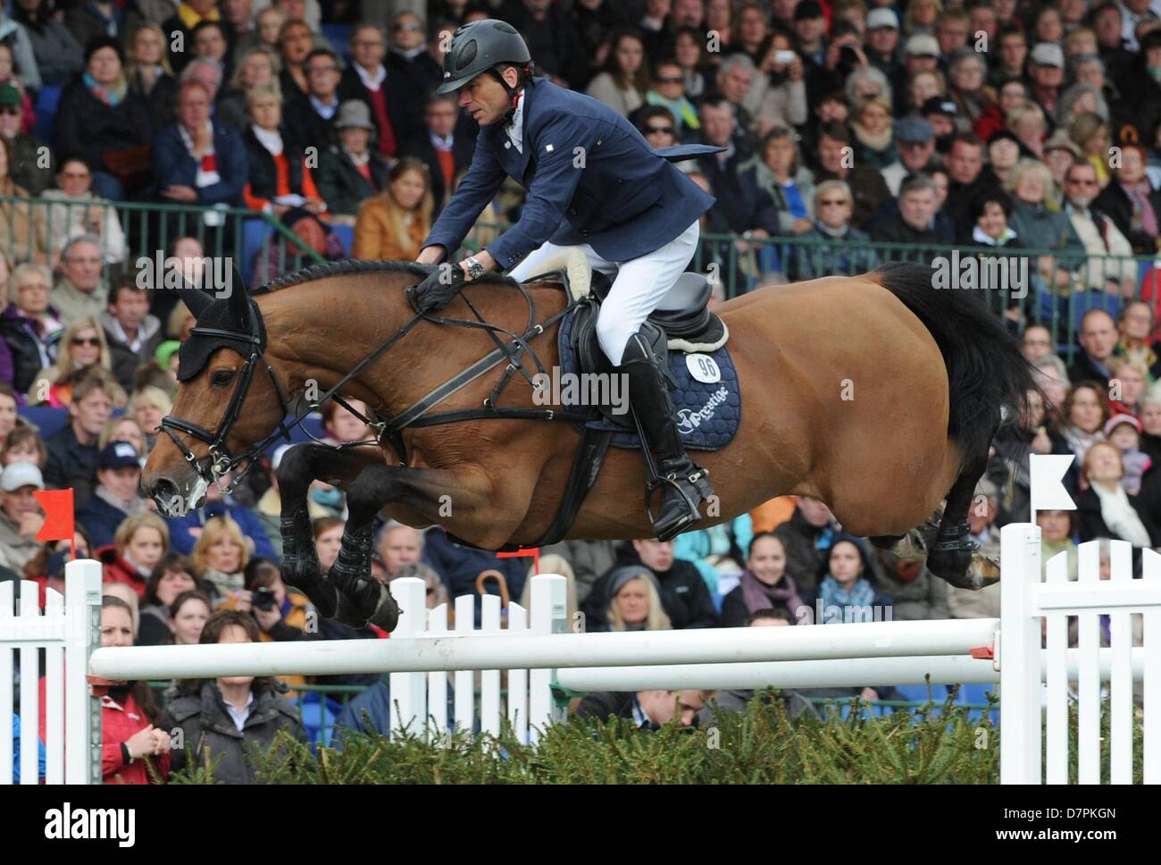 2nd-placed Carsten-Otto Nagel from Germany jumps his horse Lex Lugar ...