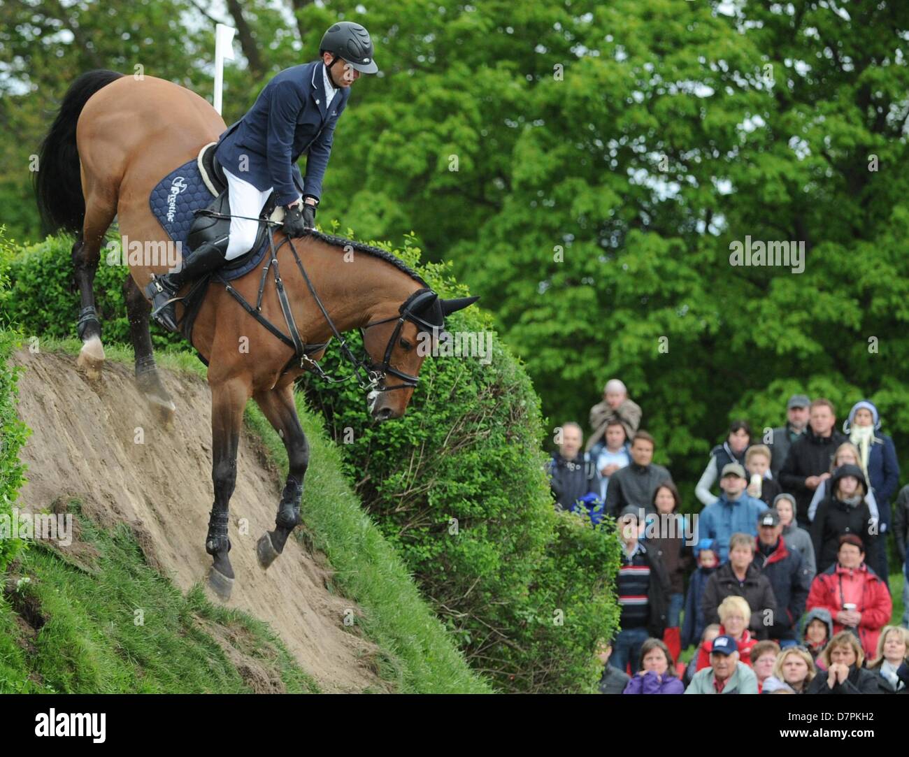 2nd-placed Carsten-Otto Nagel from Germany jumps his horse Lex Lugar ...