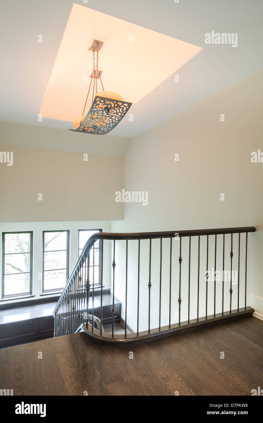 Modern Italian home upper staircase Stock Photo - Alamy