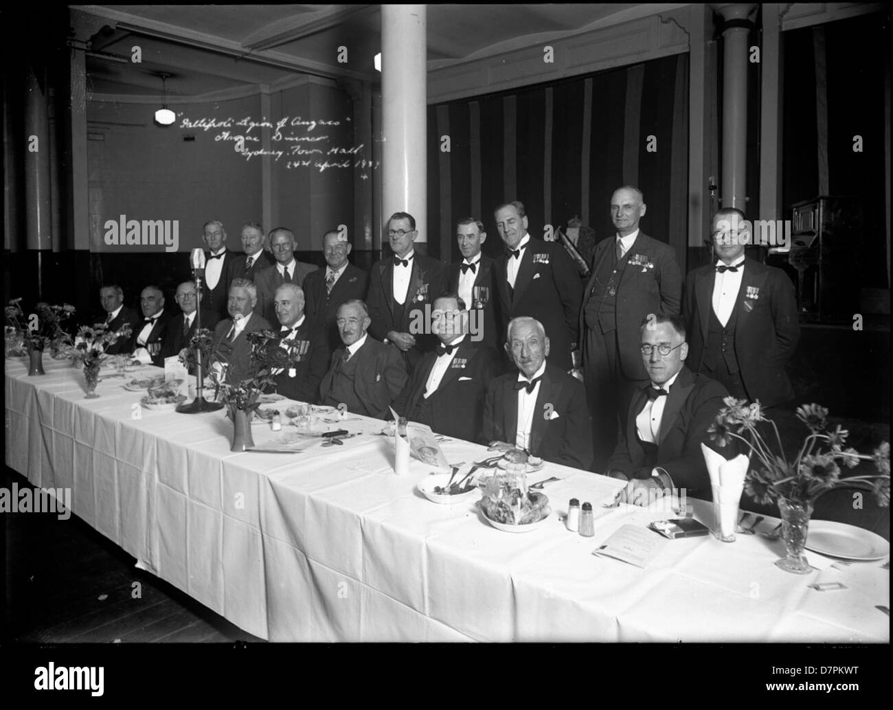 An image from a historical dinner event held at Sydney Town Hall ...