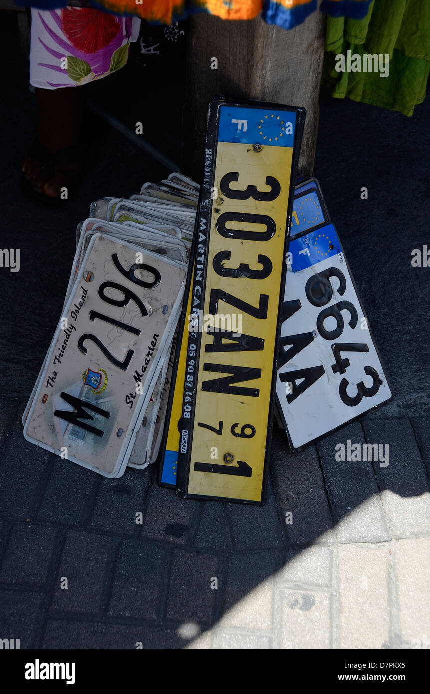 Souvenir license plates in Philipsburg, St. Maarten, Netherland ...