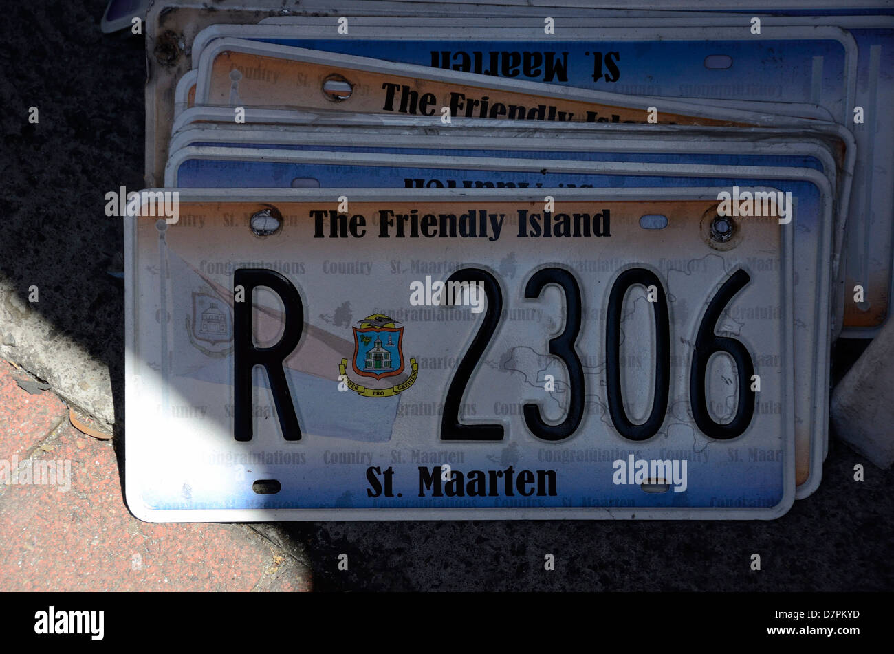 Souvenir license plates in Philipsburg, St. Maarten, Netherland ...