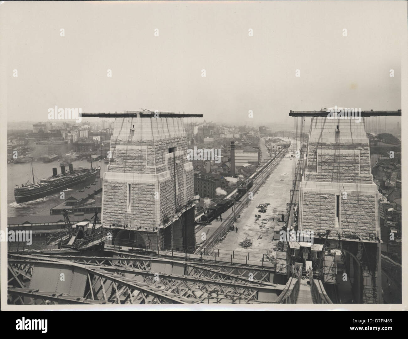 The Sydney Harbour Bridge construction, completed in 1932, is a ...