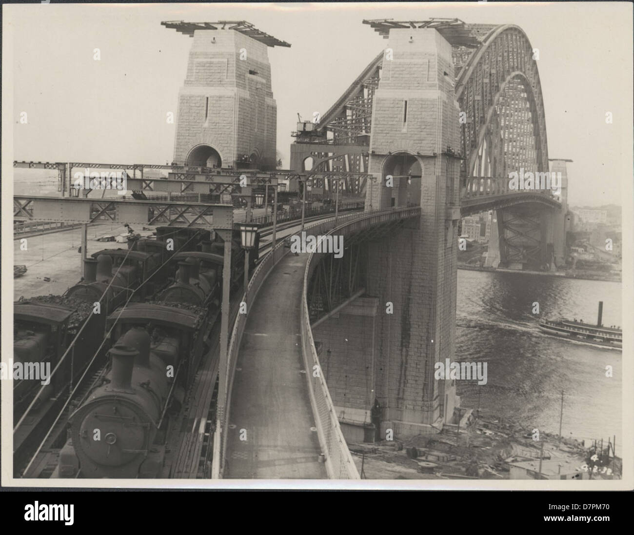 The construction of the Sydney Harbour Bridge, an iconic Australian ...