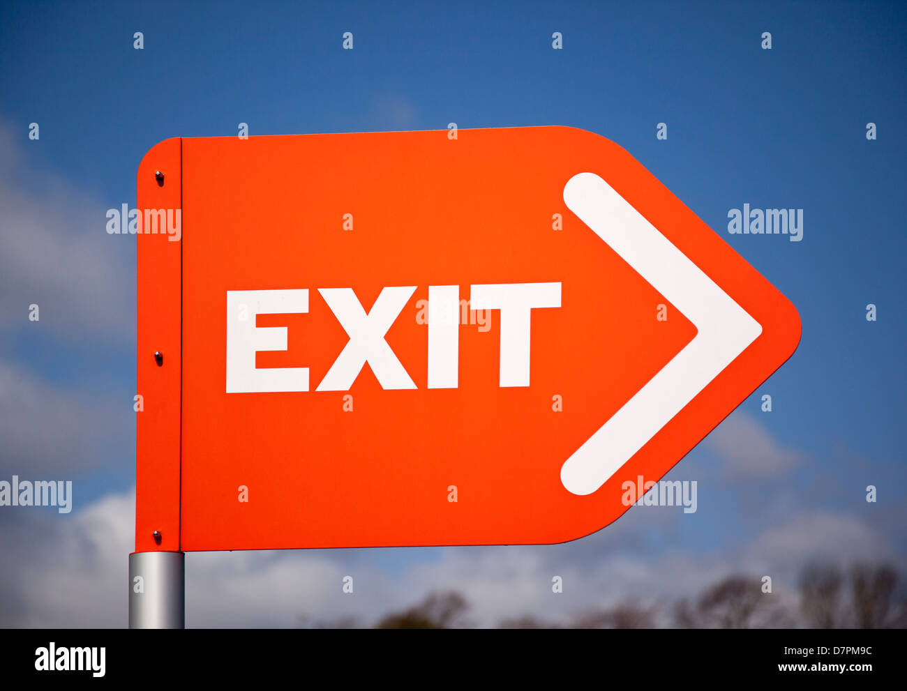 Close up of a bright red exit sign, England, UK Stock Photo - Alamy