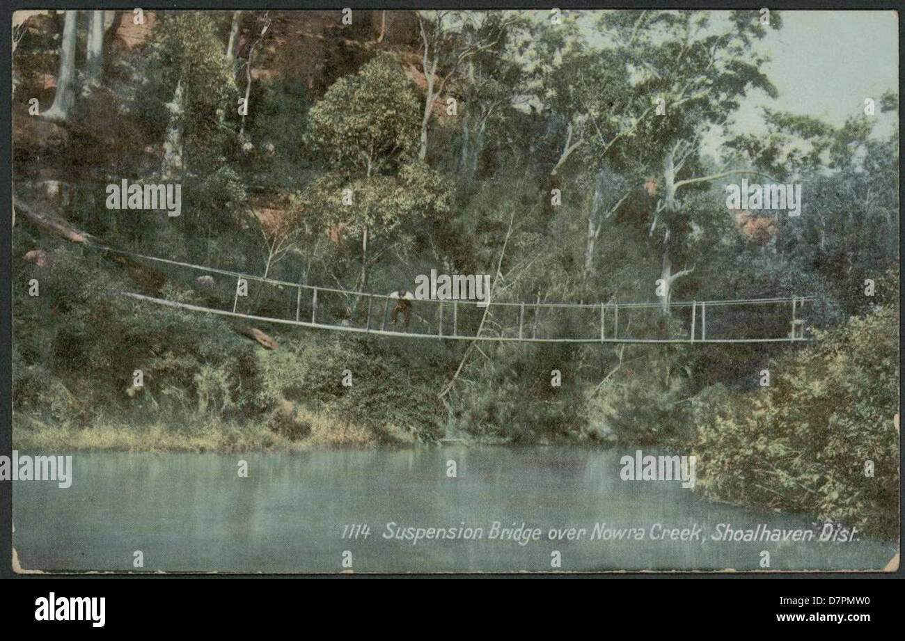 The Suspension Bridge over Nowra Creek in Shoalhaven District, built in ...