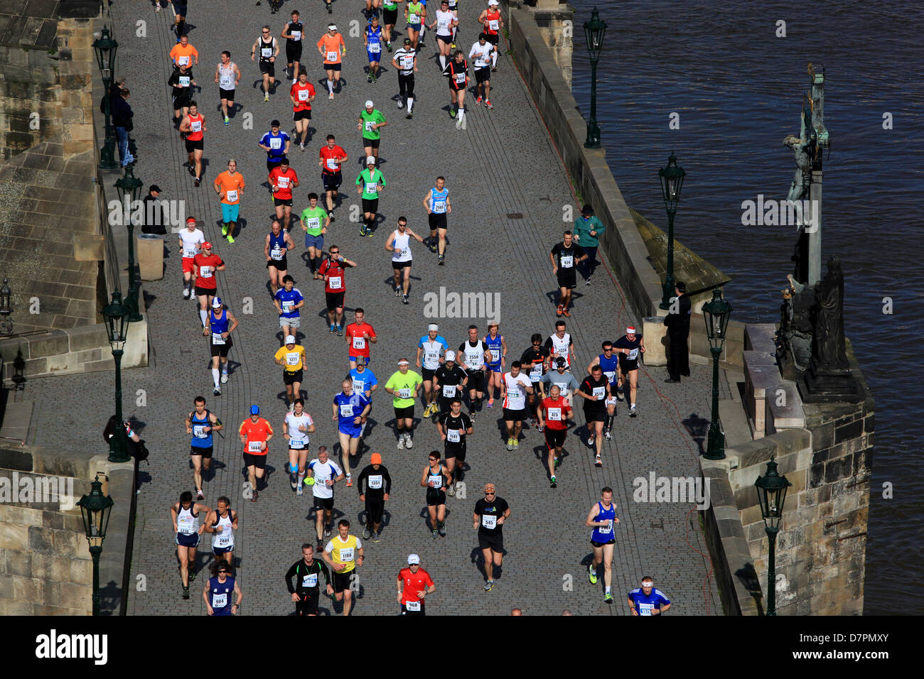 The Czech Republic Prague Volkswagen Marathon Runners on Charles Bridge ...