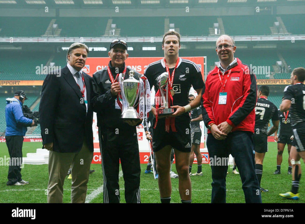 London, UK. 12th May 2013. Brett Gosper (CEO of IRB), Gordon Tietjens ...