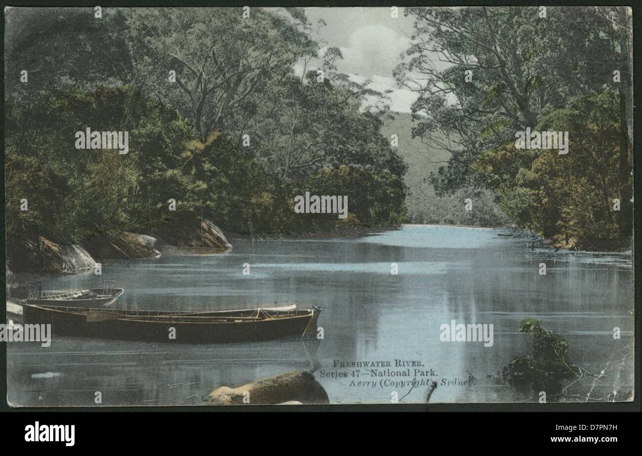 This early 20th-century photograph depicts the Freshwater River in ...