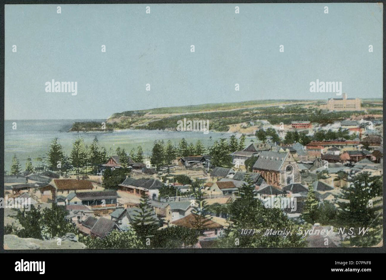 This 1907 photograph of Manly, Sydney, captures the coastal landscape ...