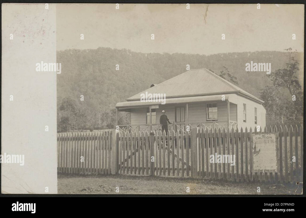 This photograph from 1906 showcases a historical view of a police ...