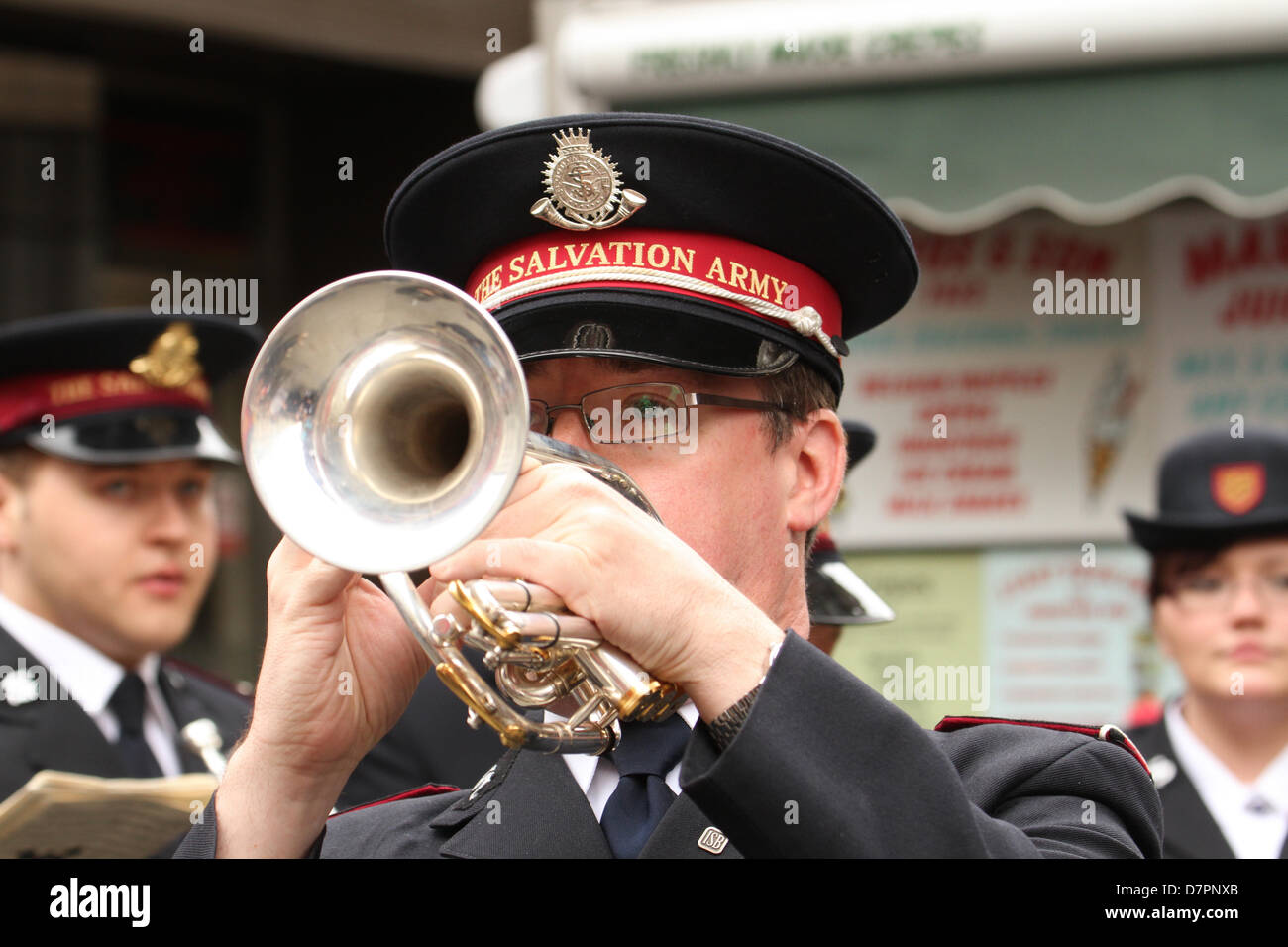 Members of the Salvation Army sing Christian hymns at Argyll street of ...