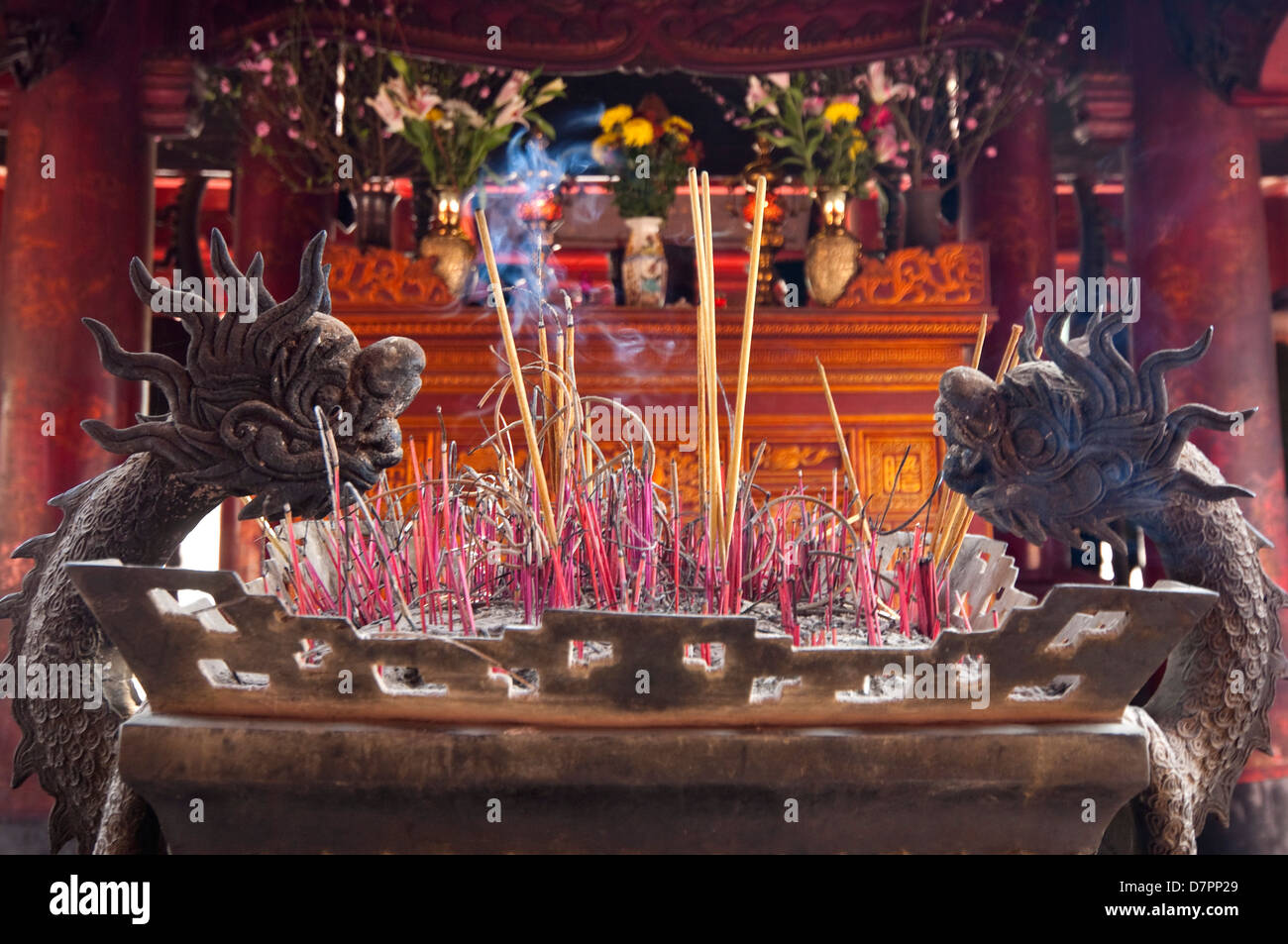 Horizontal close up of a large incense censer at the House of ...