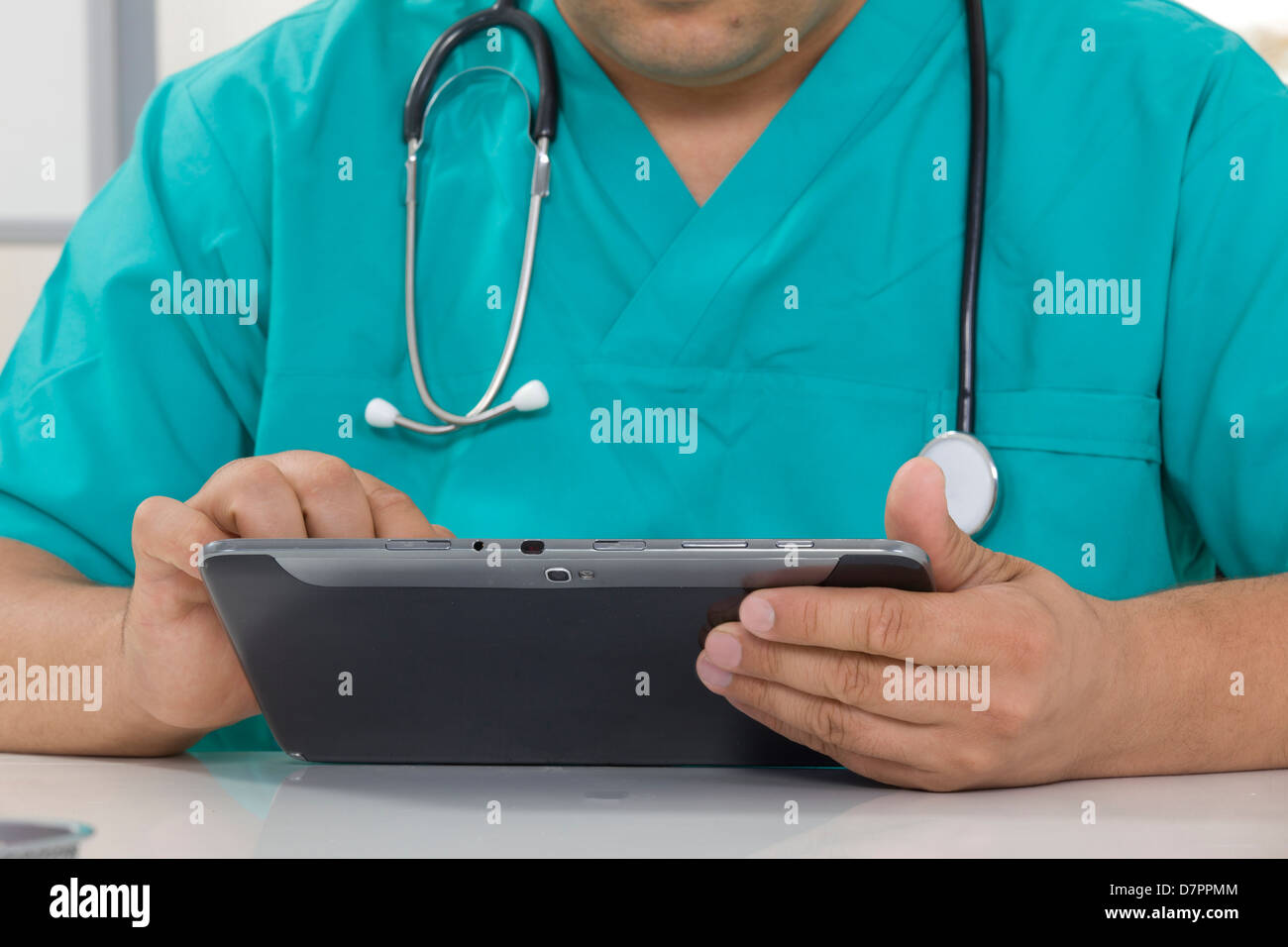 Digital tablet male doctor white hi-res stock photography and images ...