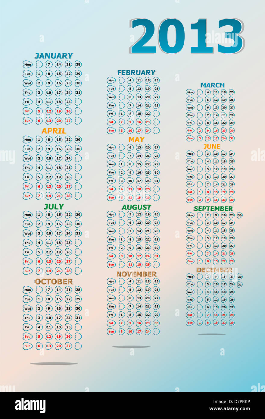 Vintage monthly calendar hi-res stock photography and images - Alamy