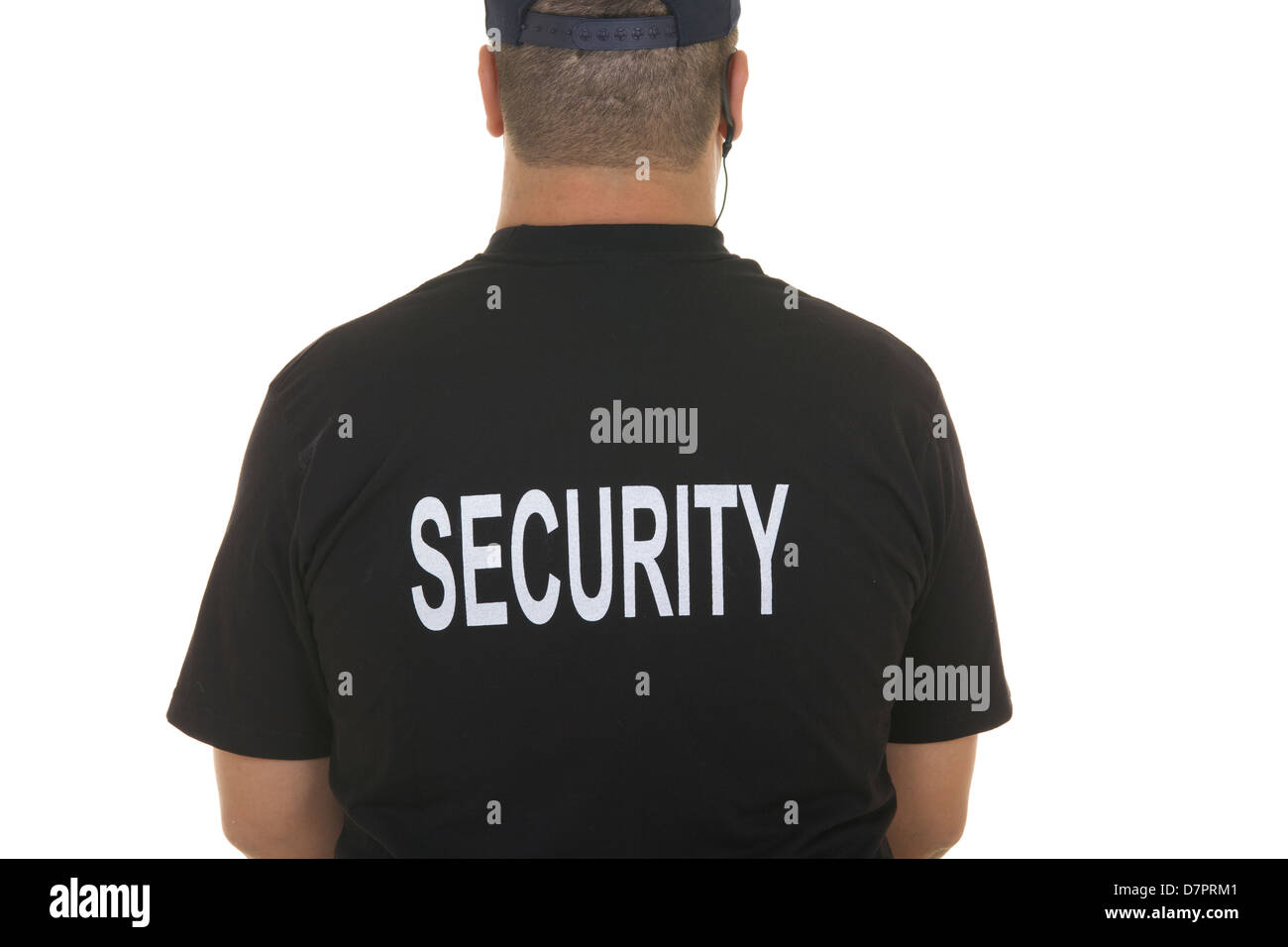 back of a security guard isolated on white Stock Photo - Alamy