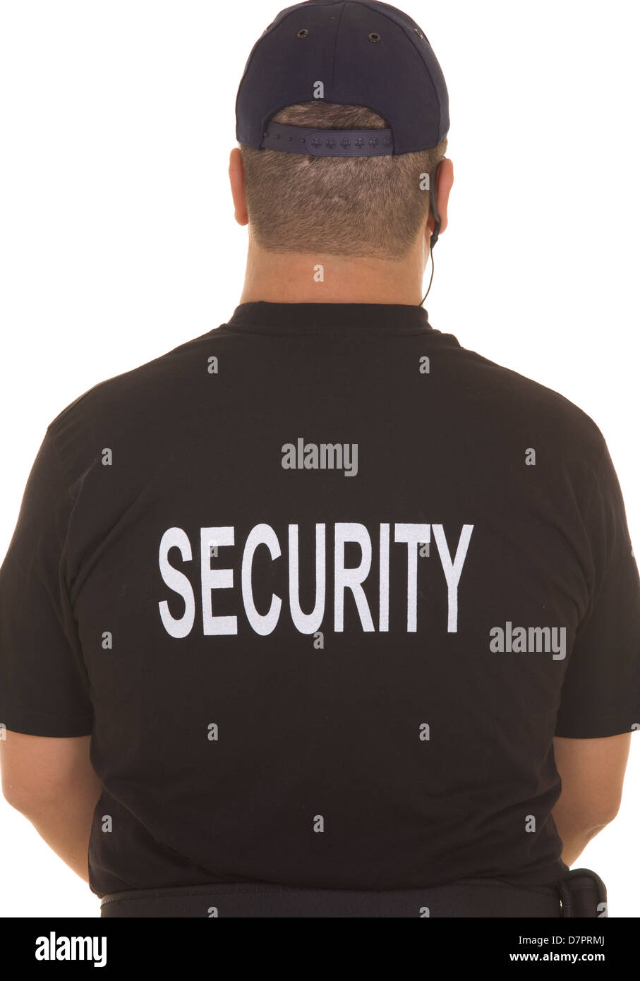 back of a security guard isolated on white Stock Photo - Alamy