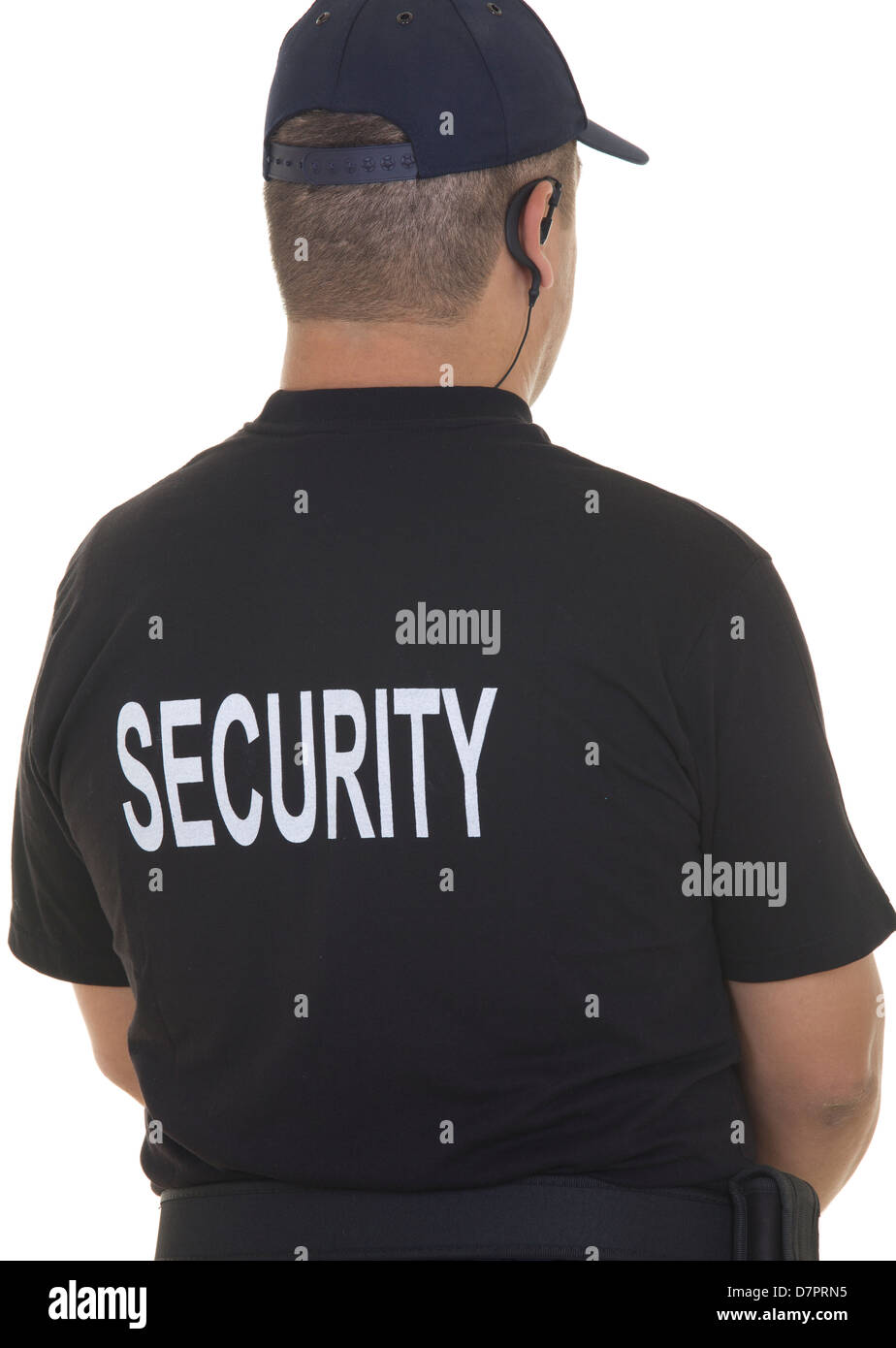 back of a security guard isolated on white Stock Photo - Alamy