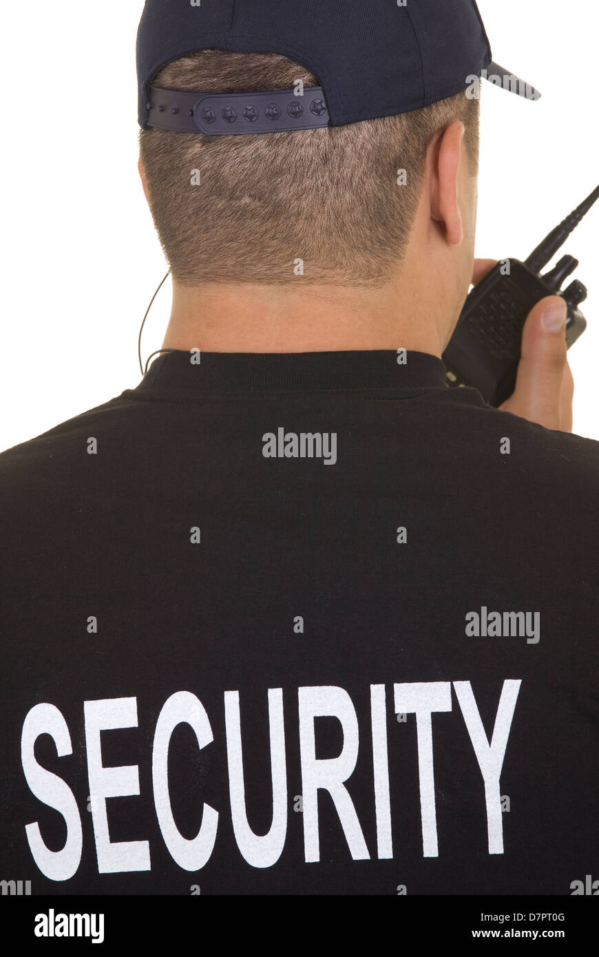back of a security guard isolated on white Stock Photo - Alamy