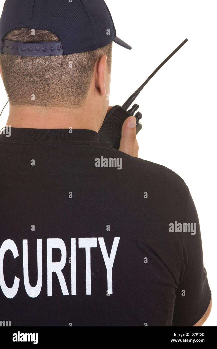 back of a security guard isolated on white Stock Photo - Alamy