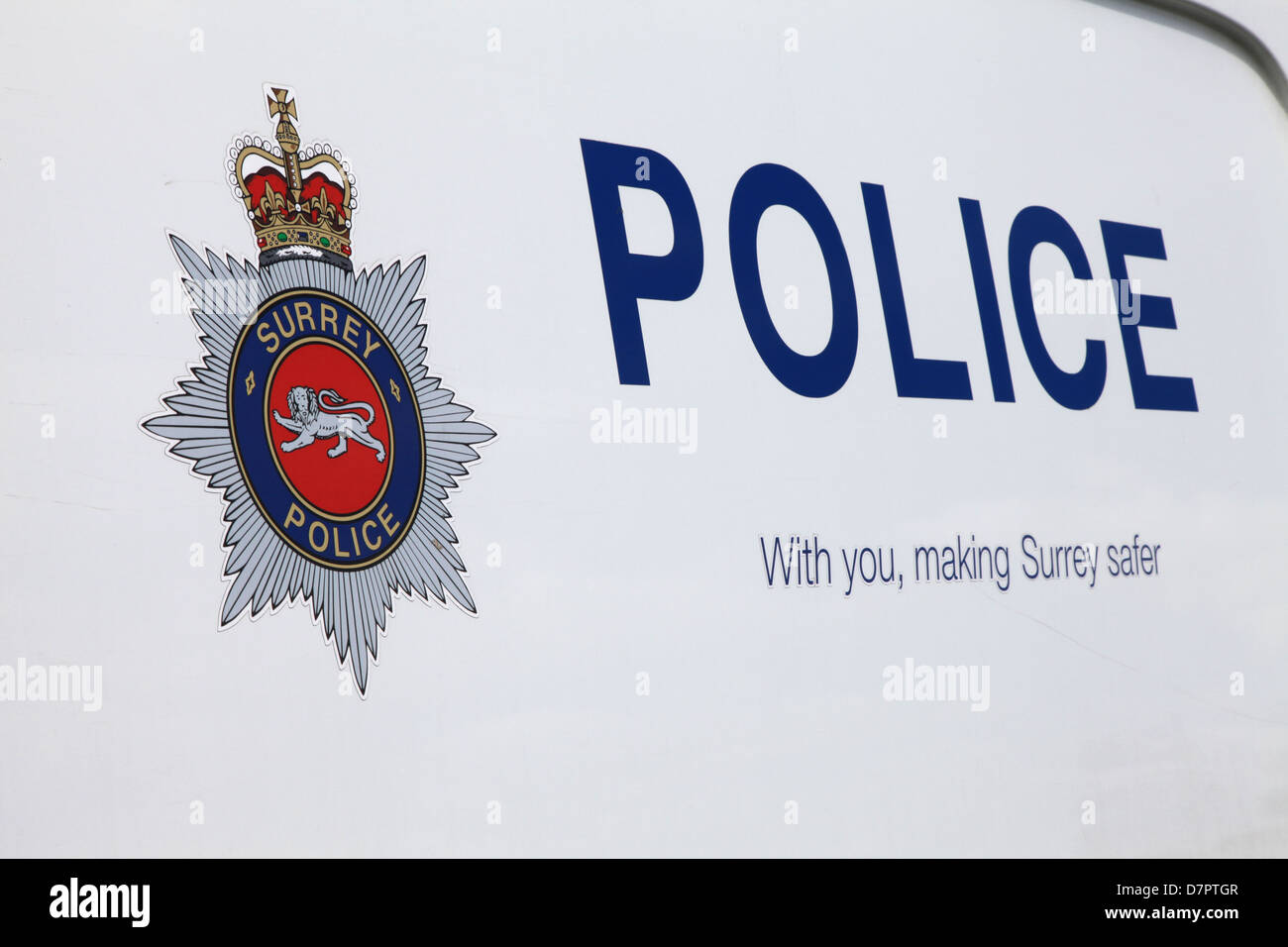 Logo on a Surrey Police vehicle Stock Photo - Alamy