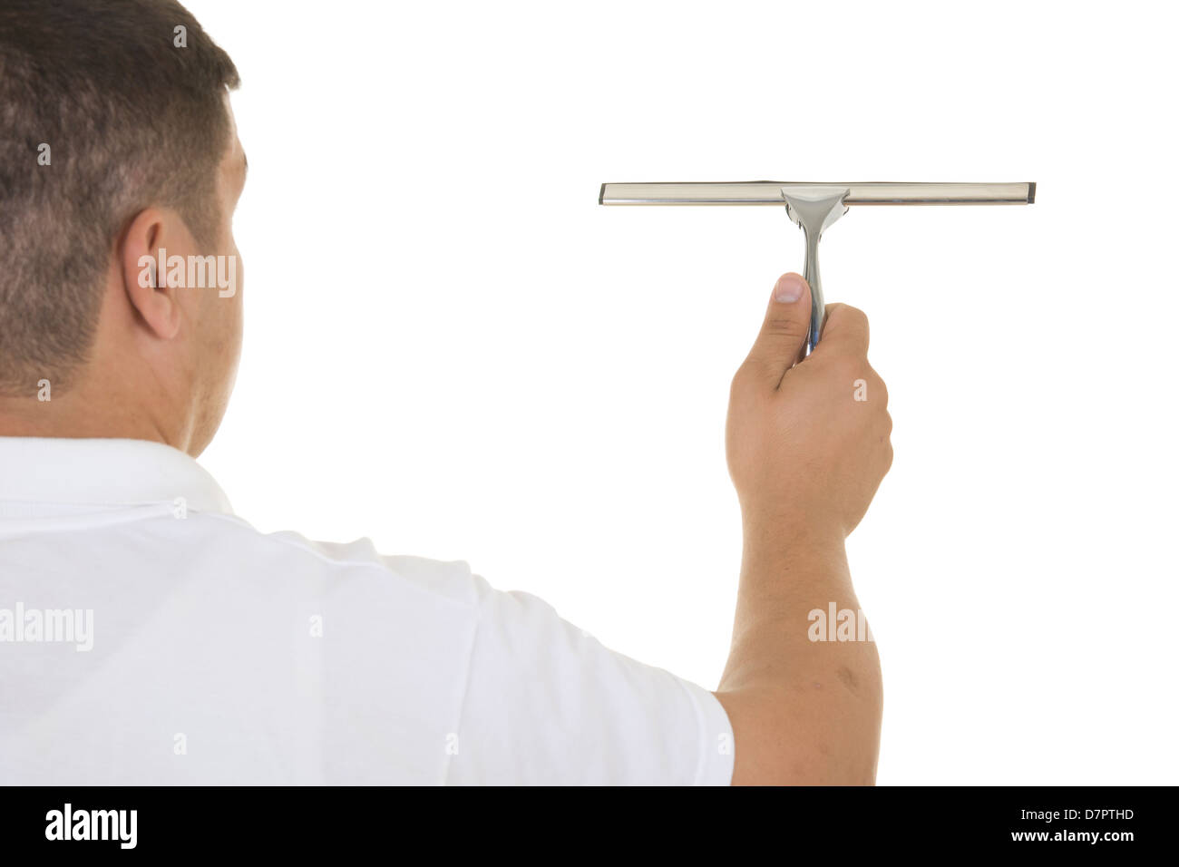 hand with window cleaning tool Stock Photo - Alamy