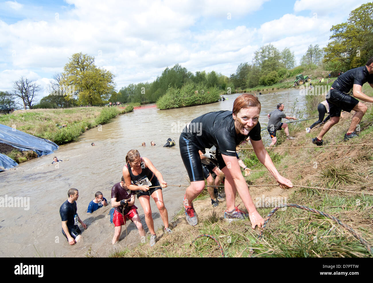 Runners pulling themselves back up onto dry land during Lactic Rush ...