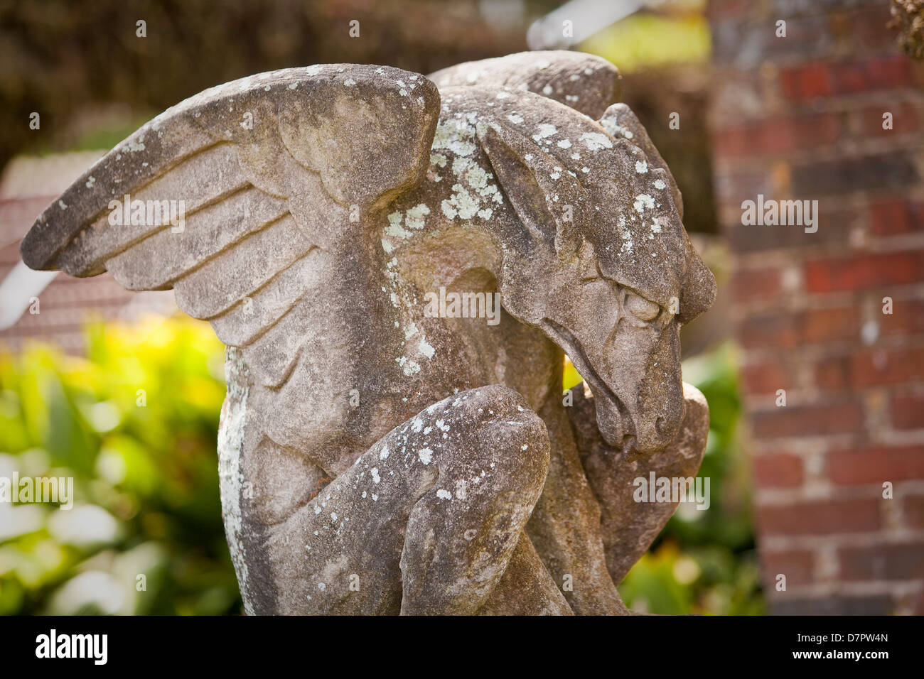 A gargoyle is seen in the Italian garden of the Cummer Museum in ...