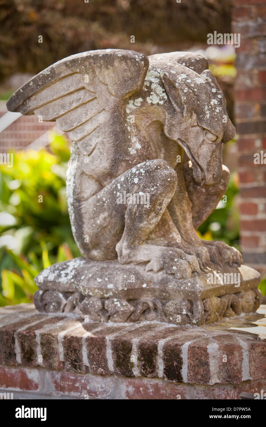 A gargoyle is seen in the Italian garden of the Cummer Museum in ...