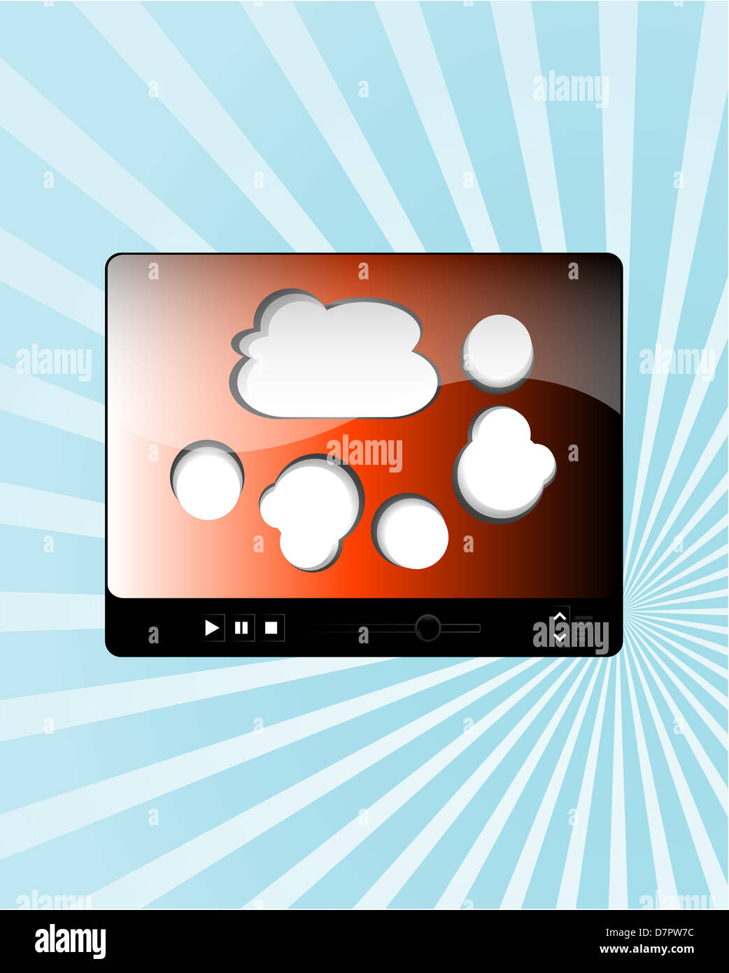 Video Movie Media Player on abstract blue ray background Stock Photo ...