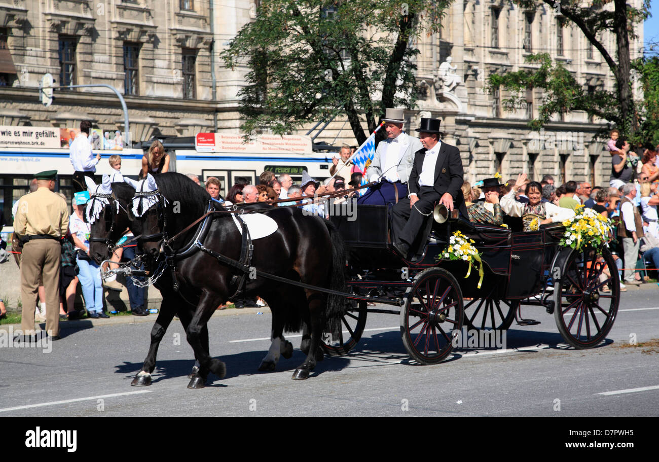 Traditional bavarian costume parade at the Oktoberfest, Octoberfest ...