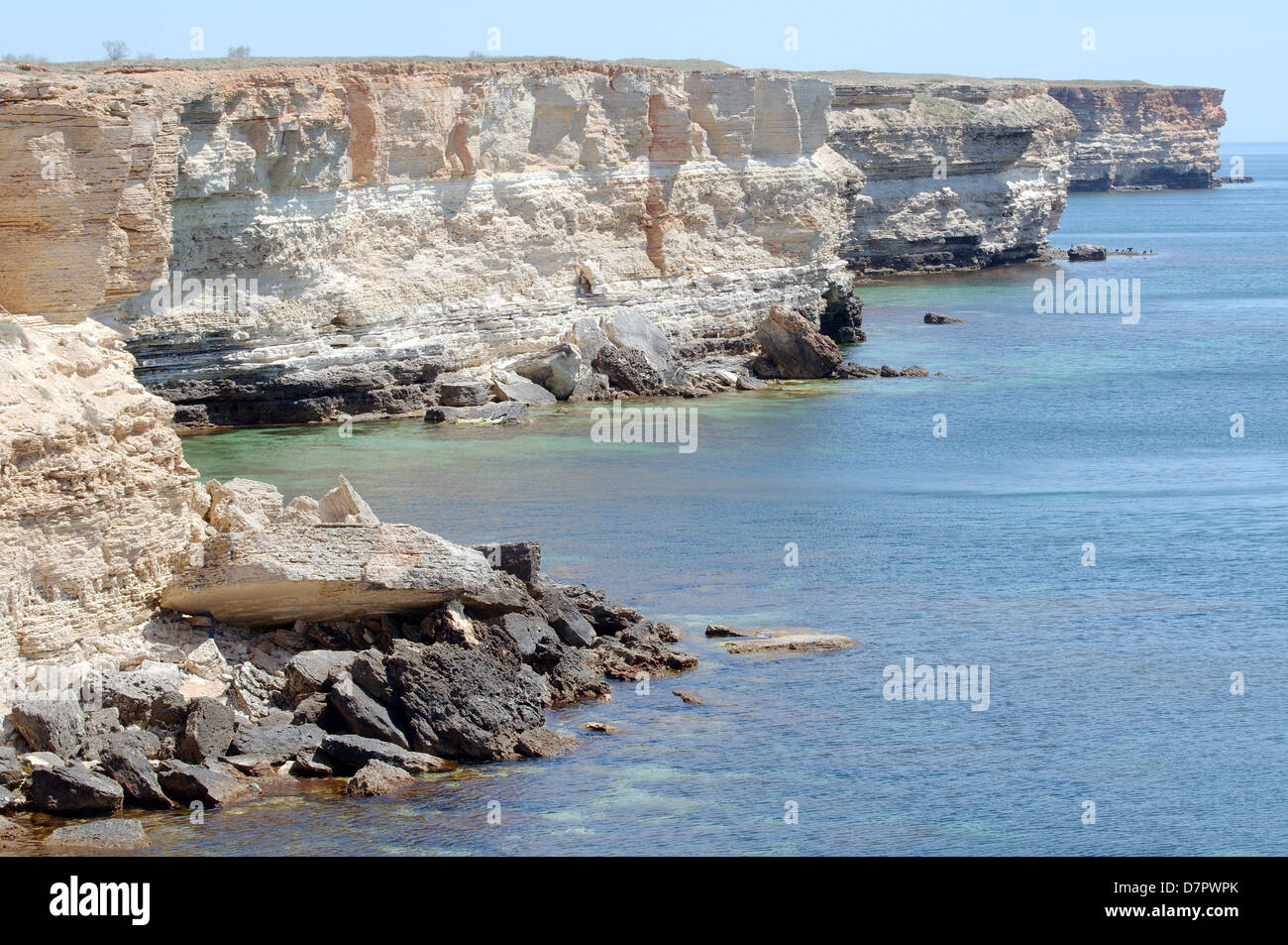 Coastline, peninsula Tarhankut, Tarhan Qut, Crimea, Ukraine, Eastern ...